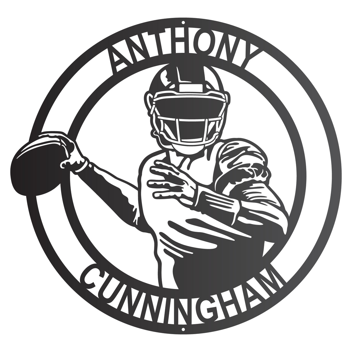 Personalized Football Quarterback Sign – Round Lake Decor