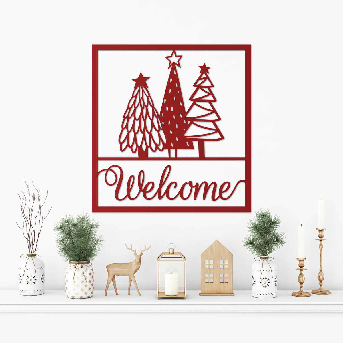 Christmas Tree Welcome Sign – Round Lake Decor